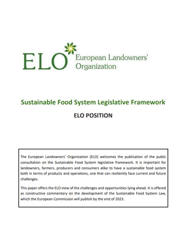 ELO Position on Sustainable Food System Legislative Framework ...